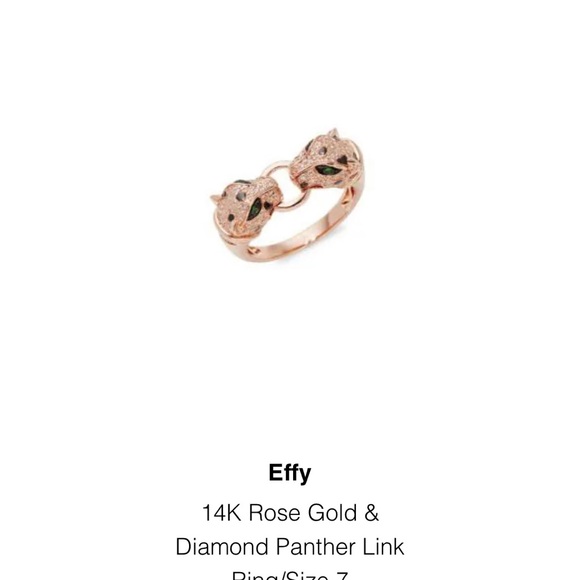 Effy | Jewelry | 4k Rose Gold Effy Panther Diamond Ring | Poshmark